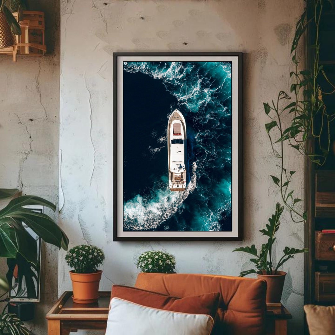 Old Money Beach Club Digital Coastal Art Print Waves of Modern ...