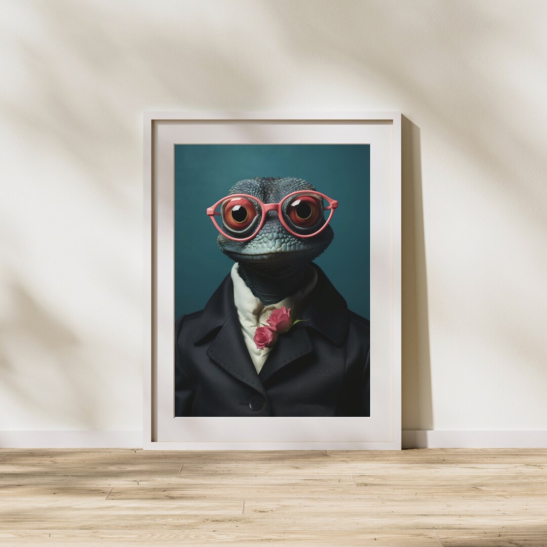 Chic Frog in Tux Digital Art Print Quirky Charm for Your Walls - Etsy
