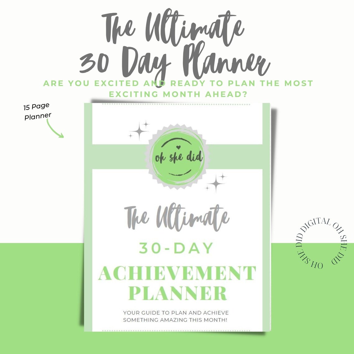 30 Day Planner Printable Achievement Planner Setting Goals | Etsy