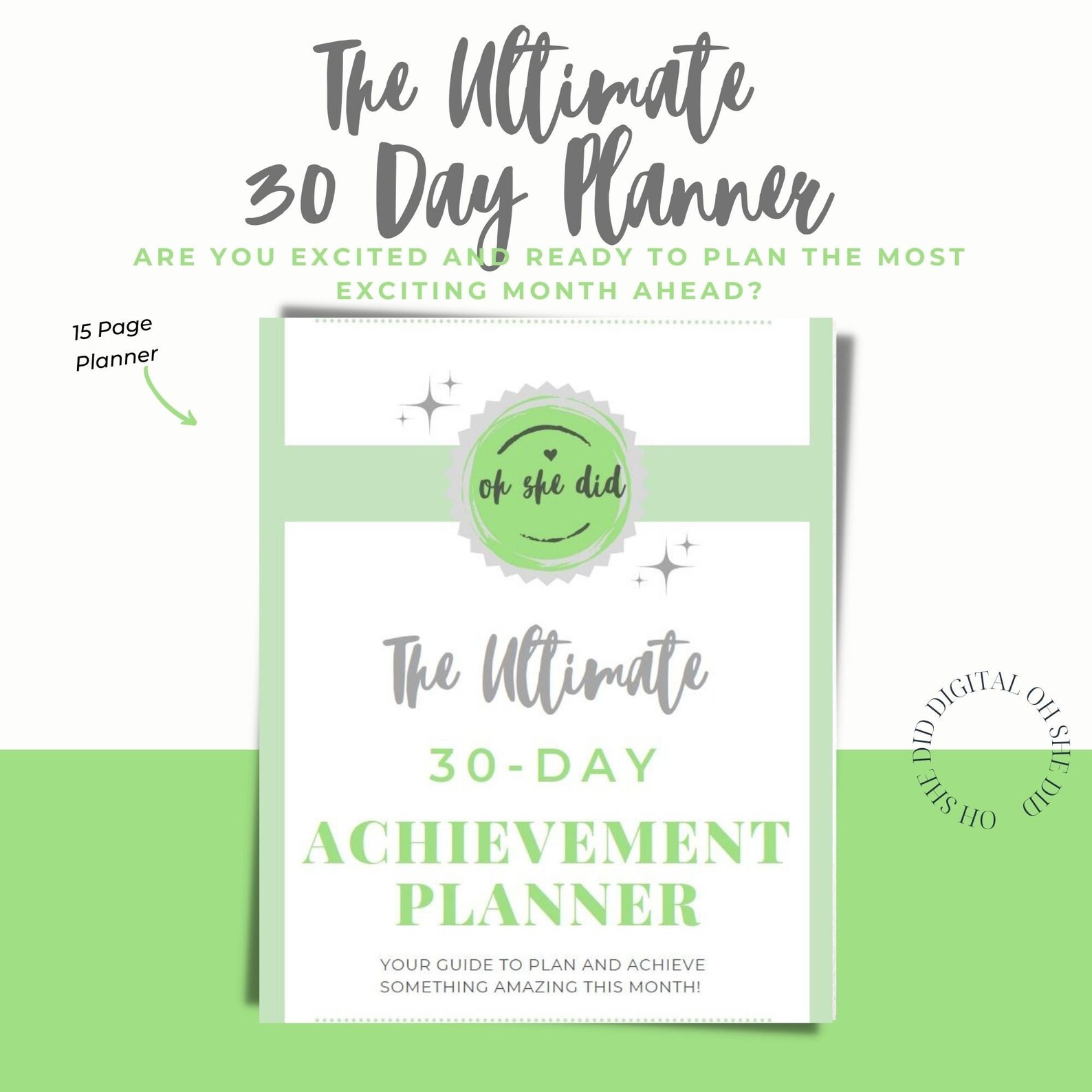30 Day Planner Printable, Achievement Planner, Setting Goals, Making a ...