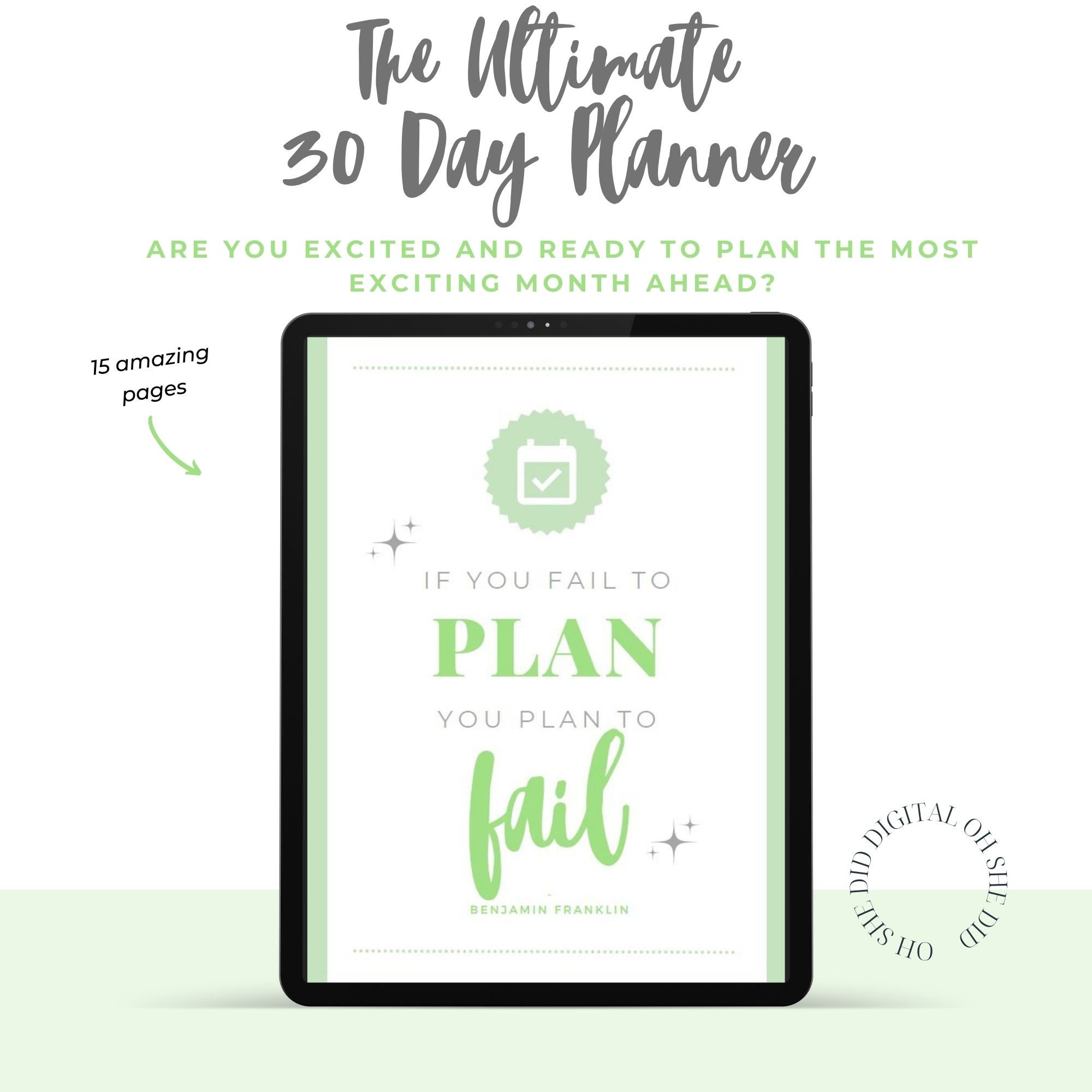 30 Day Planner Printable, Achievement Planner, Setting Goals, Making a ...