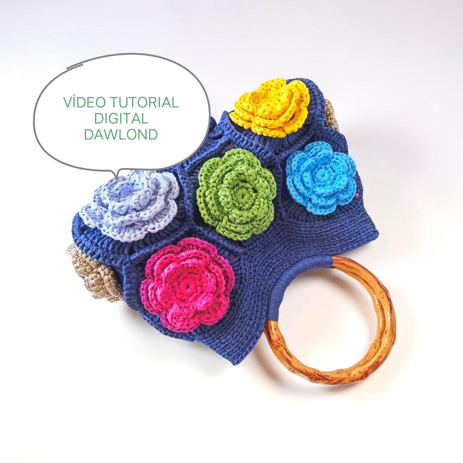 Floral Raffia Crochet Bag Tutorial (video Download) - Etsy