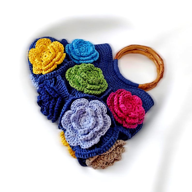 Floral Raffia Crochet Bag Tutorial (video Download) - Etsy