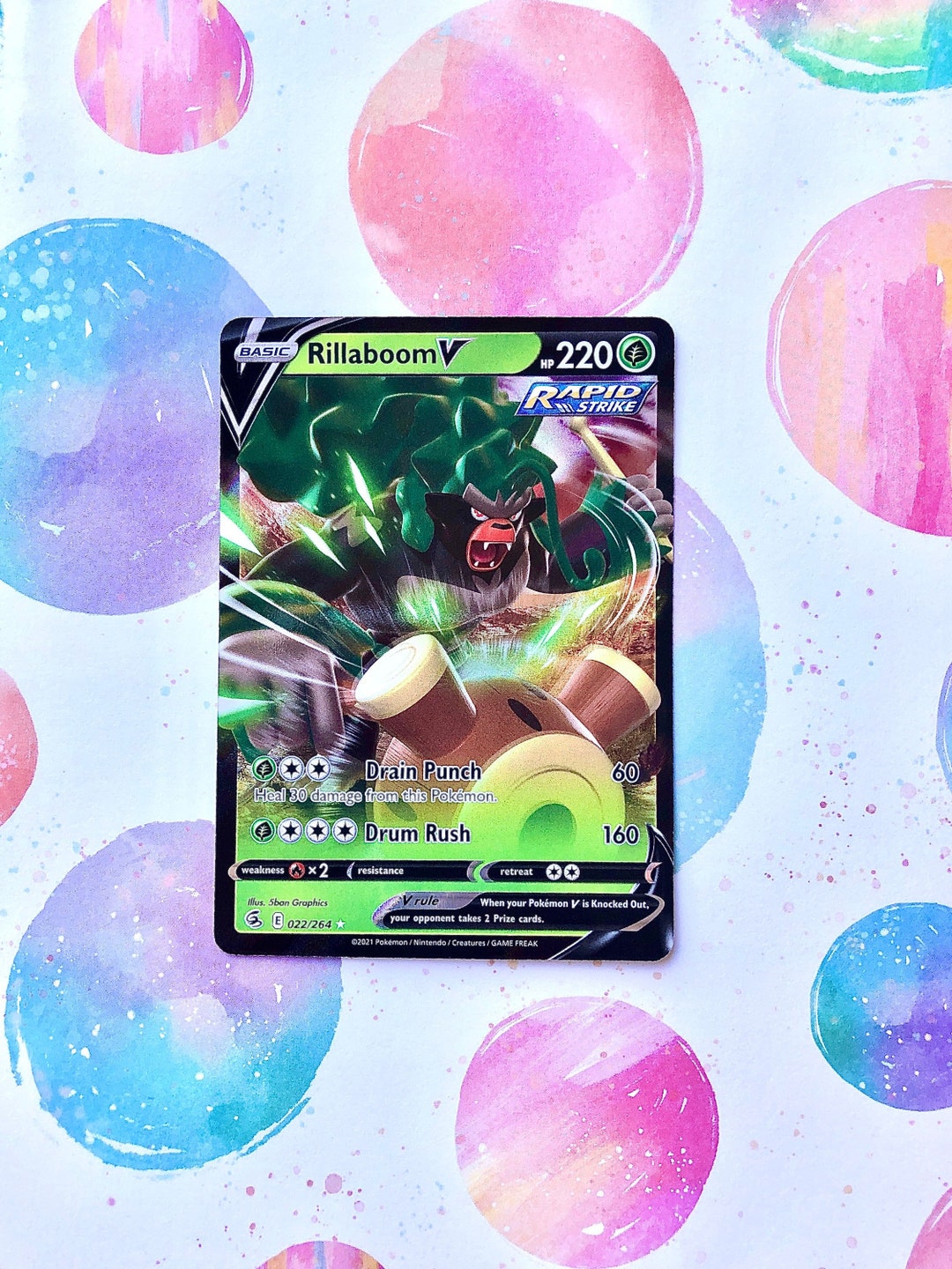 Rillaboom V Ultra Rare Pokemon Card Fusion Strike Real Authentic - Etsy