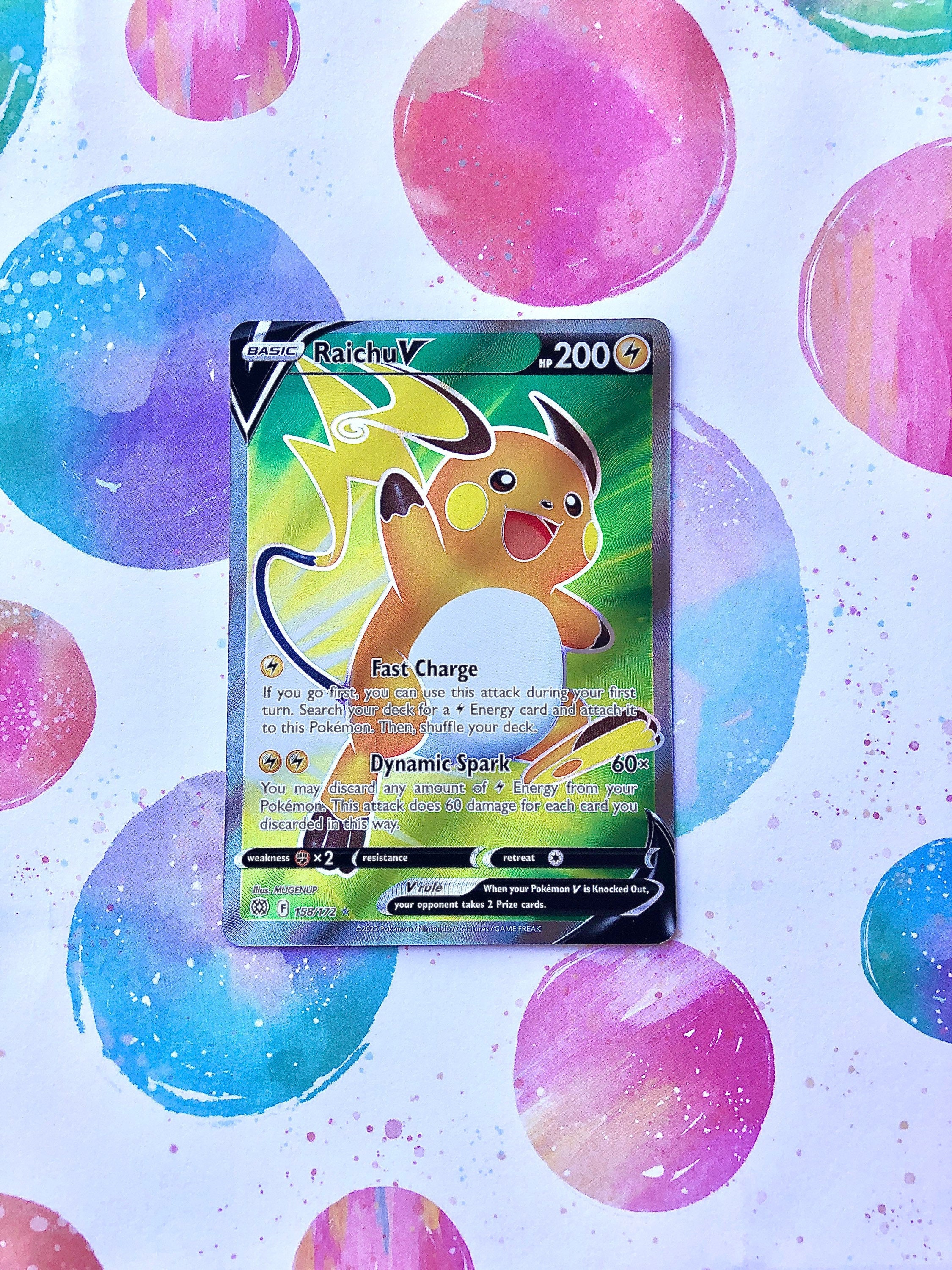 Raichu V Full Art Ultra Rare Pokemon Card Brilliant Stars - Etsy