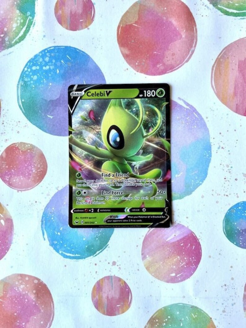 Pokemon Celebi V Ultra Rare Card Sword and Shield Base Set Real ...