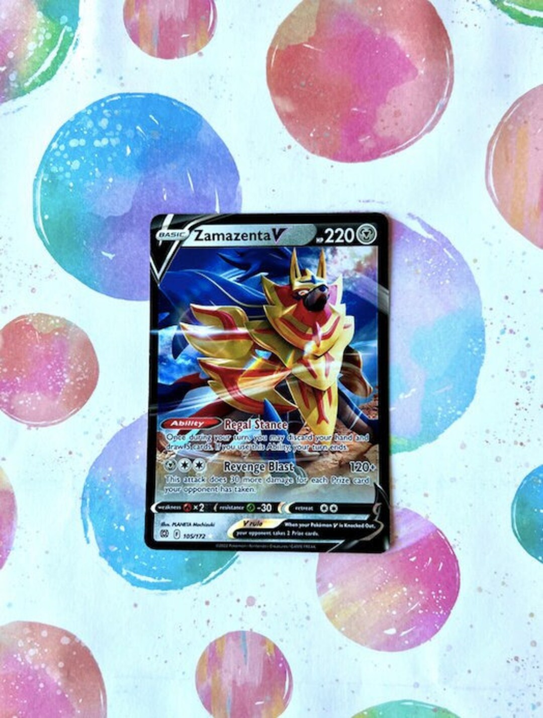 Pokemon Zamazenta V Ultra Rare Card Brilliant Stars Real Authentic Etsy