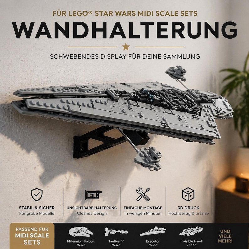 LEGO Star Wars Midi Scale Wall Mount | Wall Mount Display for ...
