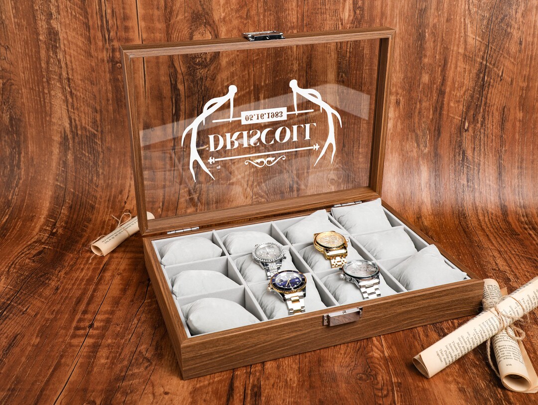 Personalized Text Watch Case, Luxury Watch Box, Custom Watch Case ...