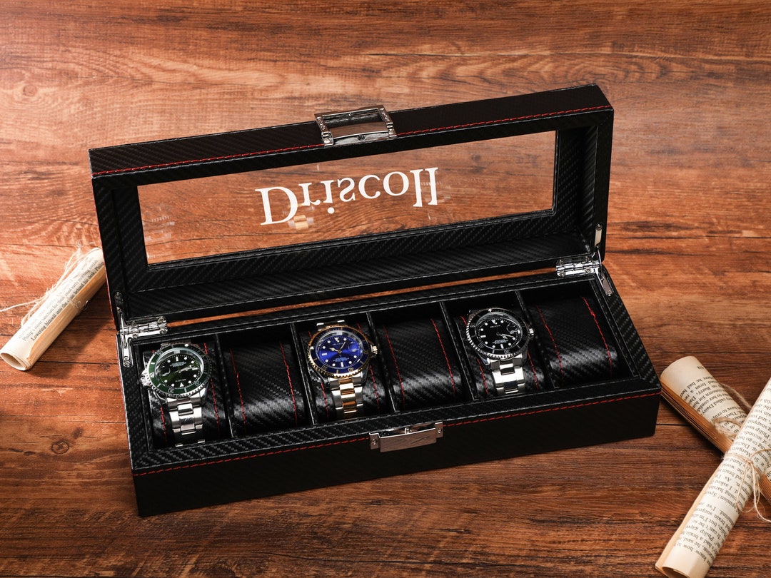 Personalized Text Watch Case, Luxury Watch Box, Custom Watch Case ...