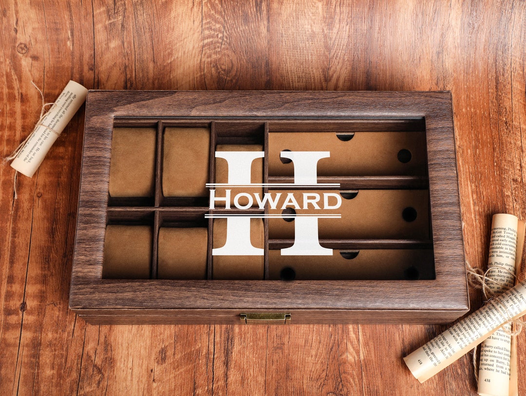 Personalized Watch Case, Watch Box Sunglass Organizer With Real Glass ...