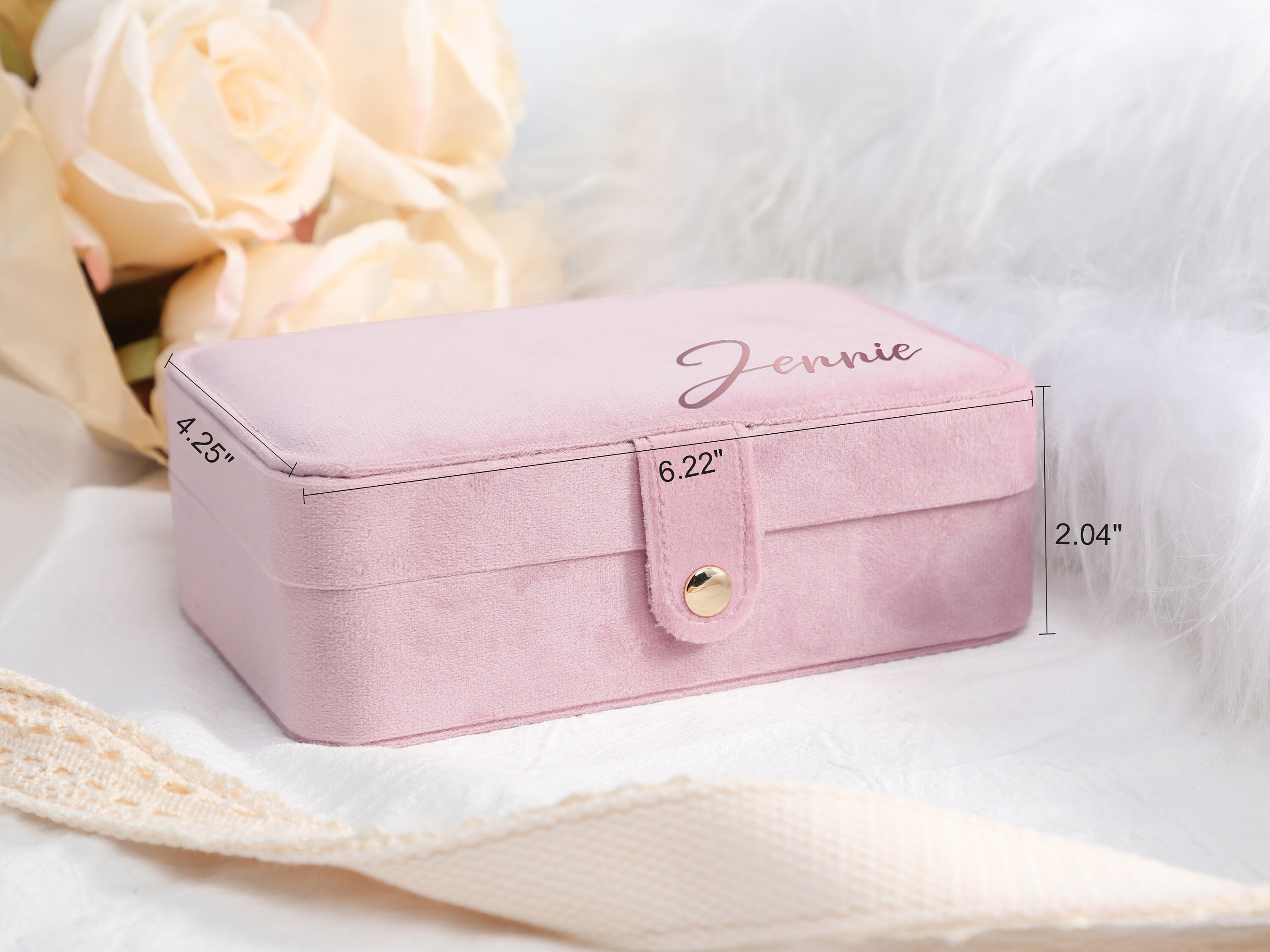 Custom Velvet Jewelry Box Personalized Portable Jewelry Box - Etsy UK