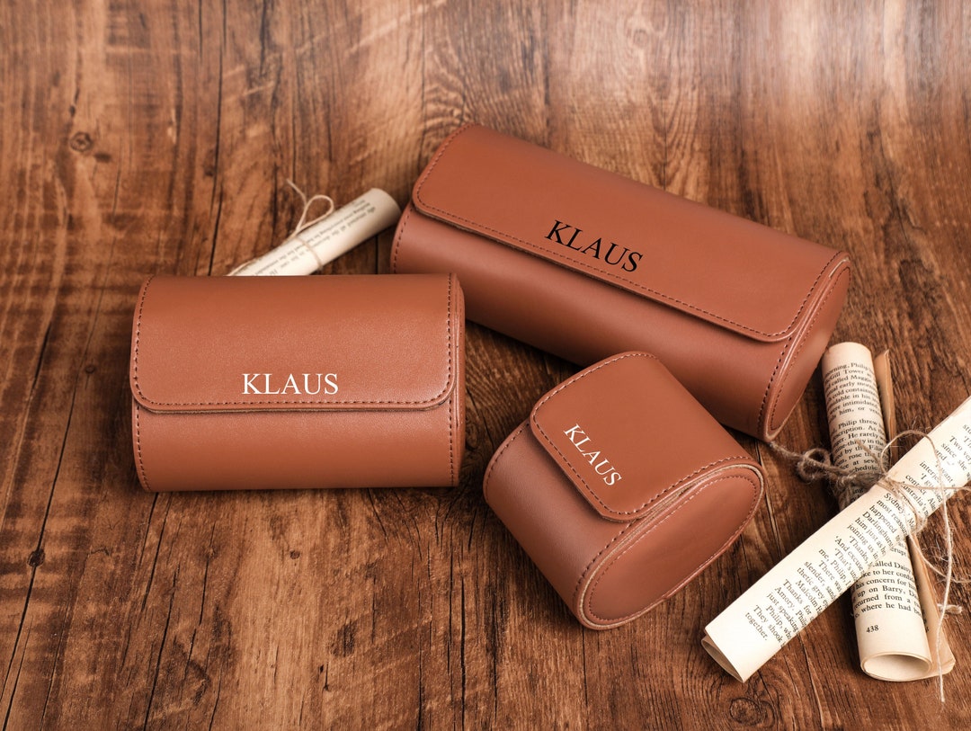Personalization Portable Watch Box, Brown Watch Box, Travel Watch Box ...