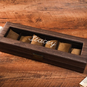 Personalized Watch Storage Case, Wood Grain Custom Watch Storage Case ...
