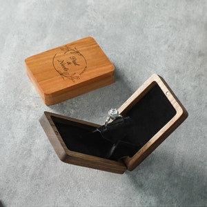 Thin Ring Box, Rotating Engagement Ring Box, Personalized Ring Box ...