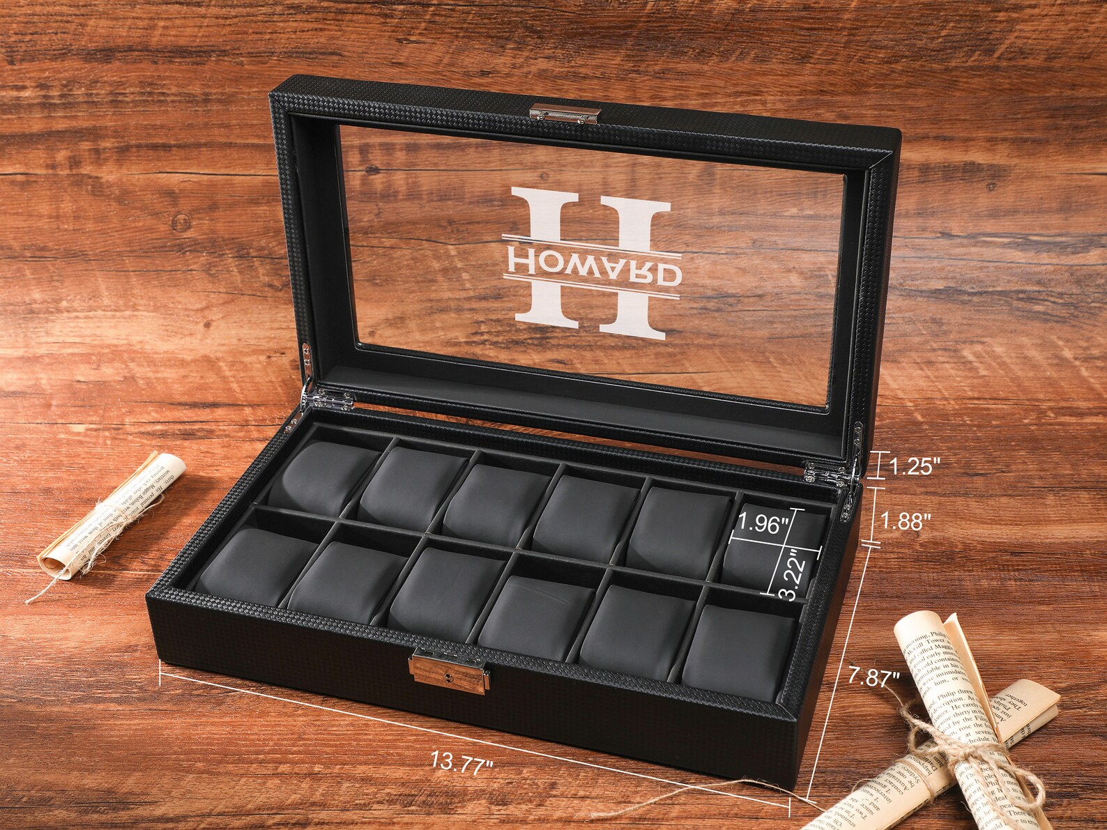 Custom Watch Organizer Custom Text Watch Organizer Black - Etsy UK