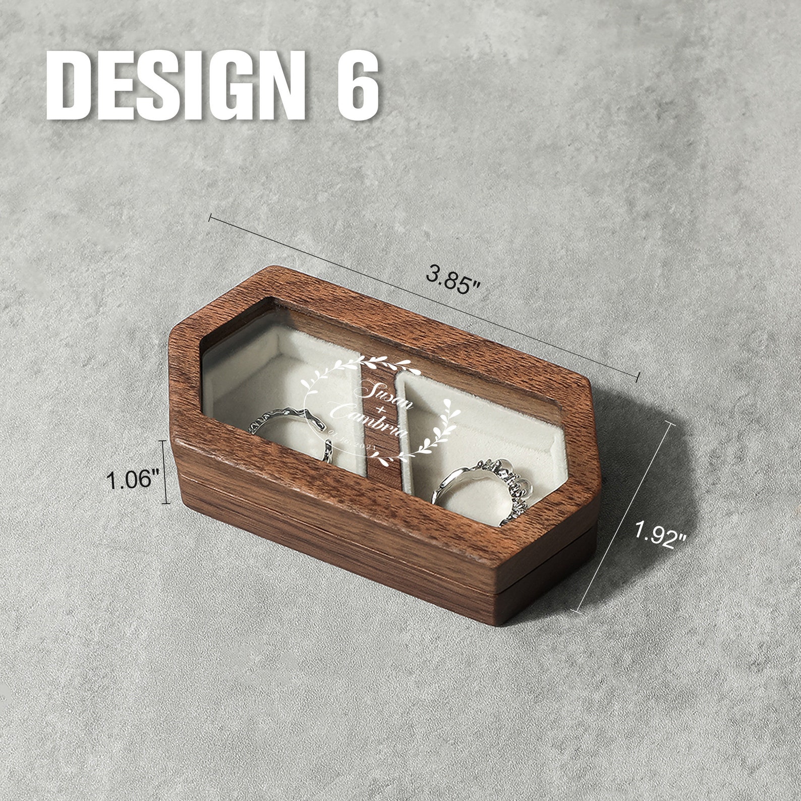 Personalized Ring Box Double Irregular Slot Ring Box Wood - Etsy