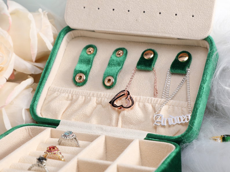 Custom Velvet Jewelry Box Personalized Portable Jewelry Box - Etsy