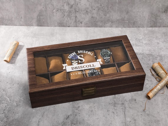 Wooden Custom Watch Storage Case 12 Slot Custom Text Watch - Etsy