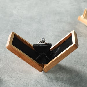 Thin Ring Box, Rotating Engagement Ring Box, Personalized Ring Box ...