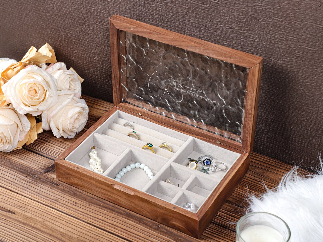 Retro Ripple Glass Jewelry Box, Custom Jewelry Box, Gift for Her ...