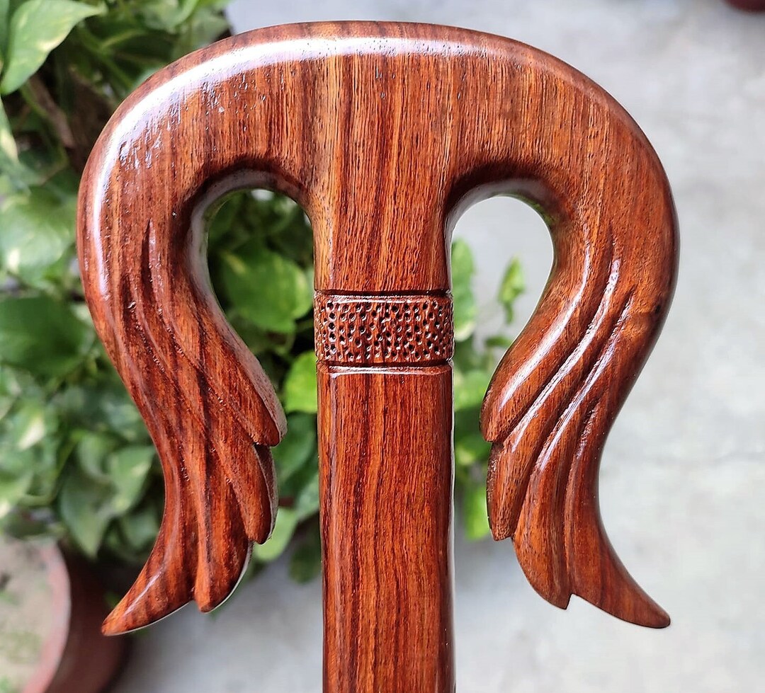 Handcrafted Rosewood Bird Cane Unique Walking Stick and Gift Idea Wood ...