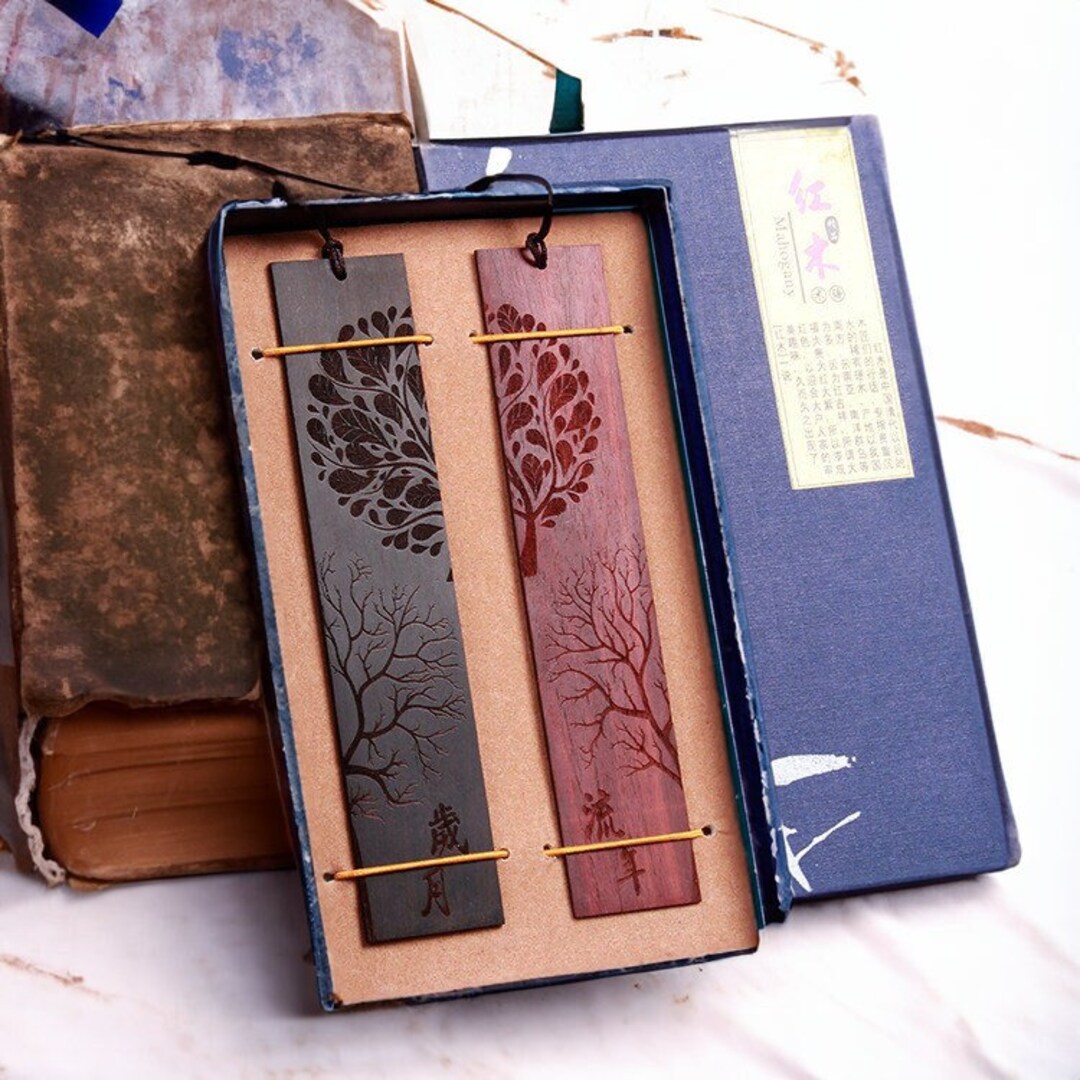 Rustic Bookmarks Wooden Japan Design Slim High Quality Ancient - Etsy