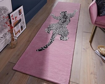 Hand Tufted Leopard Area Rug, Animal Print Rug, Green Area Rug Carpet ...