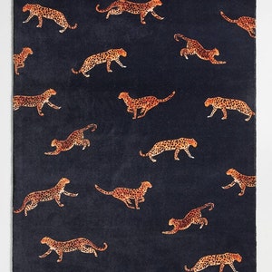 Leopard Area Rug, Animal Print Rug, Green Area Rug Carpet, Hand Tufted ...