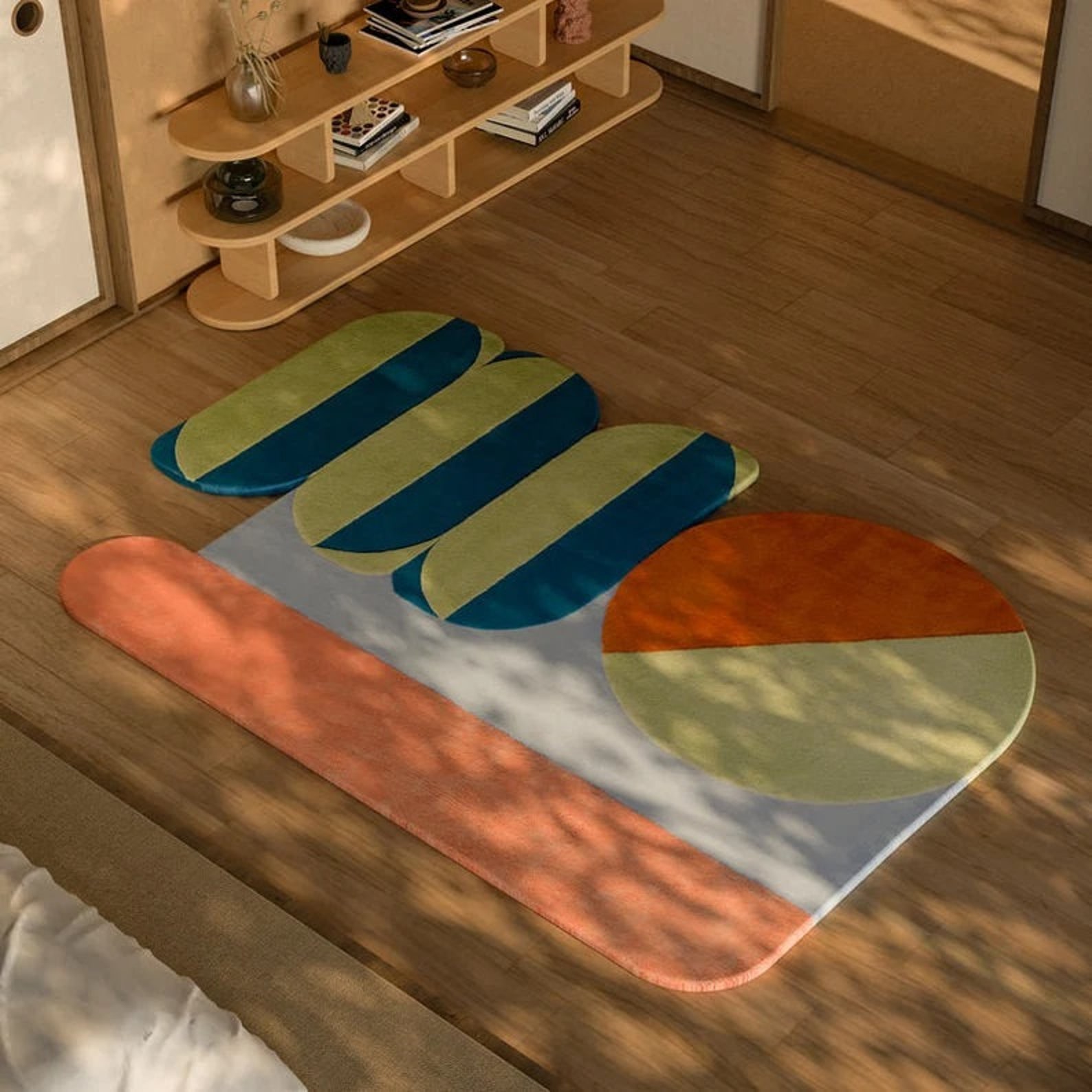 Oval Rug Mid Century Rug Colorful 5x8 Large Oval Rug Rug for Bedroom ...