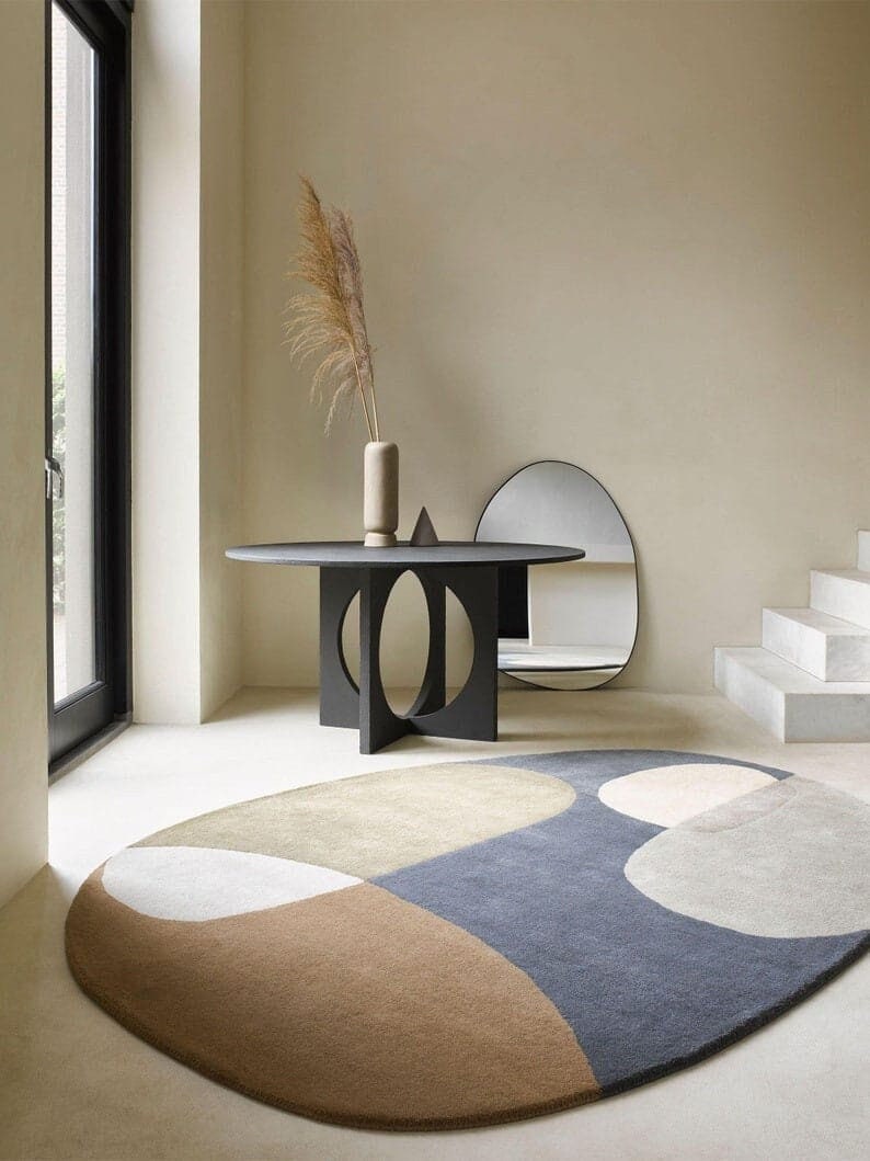 Handmade Oval Irregular Shape Hand Tufted Rug 100% Woolen Rug 2x3 3x5 ...