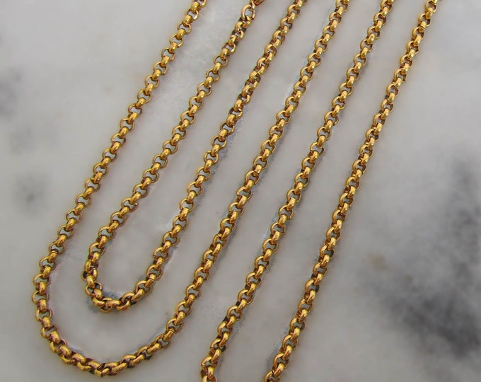 Antique Early Victorian Pinchbeck Rolo Long Guard Chain - Etsy