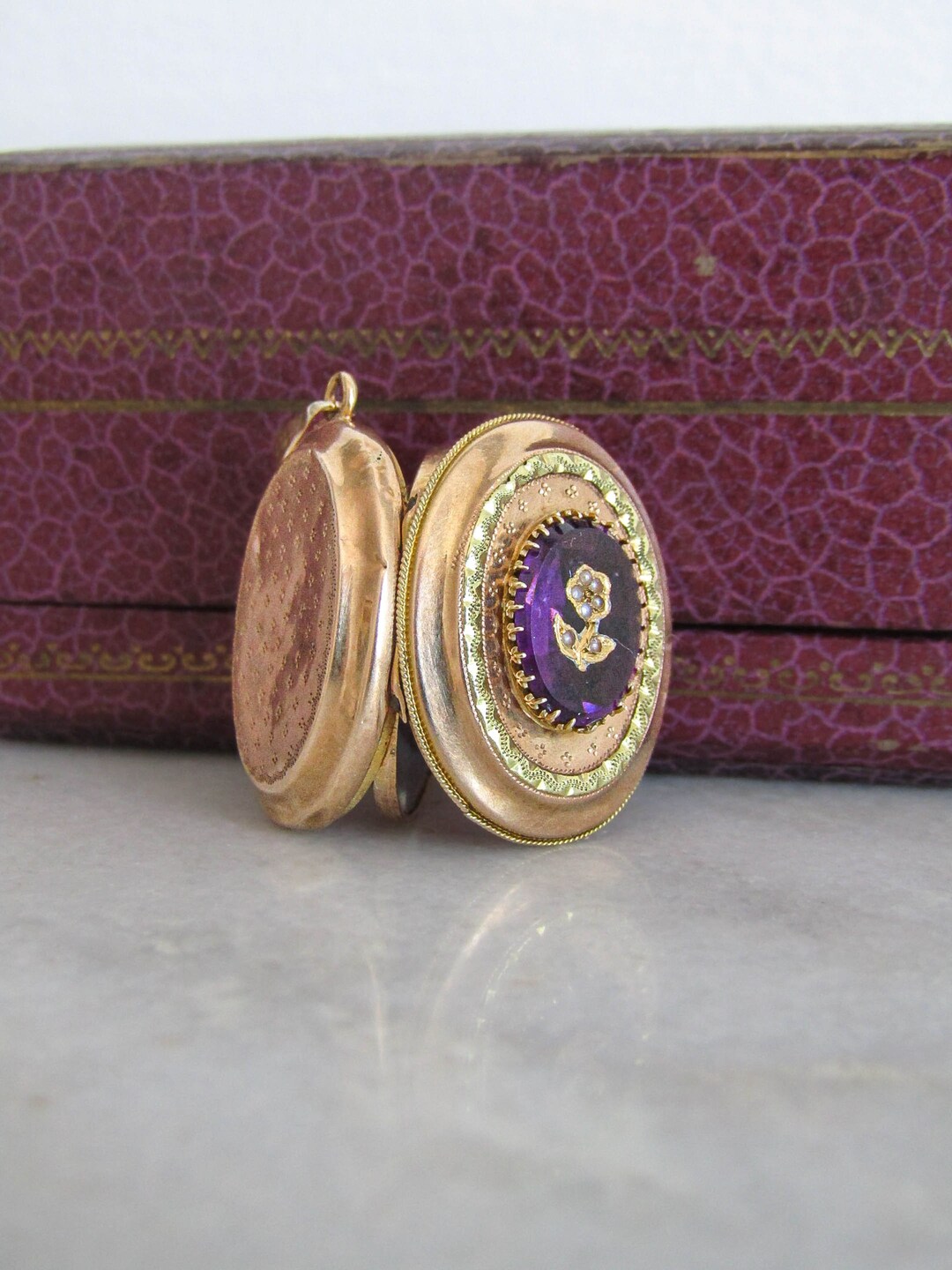 Antique Belle Epoque Victorian Amethyst Paste Locket C. 1870 - Etsy