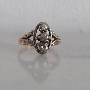 Antique Georgian Three Stone Rose Cut Diamond Ring C. 1830 - Etsy