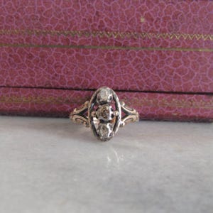 Antique Georgian Three Stone Rose Cut Diamond Ring C. 1830 - Etsy