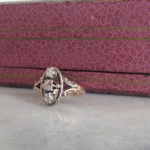 Antique Georgian Three Stone Rose Cut Diamond Ring C. 1830 - Etsy