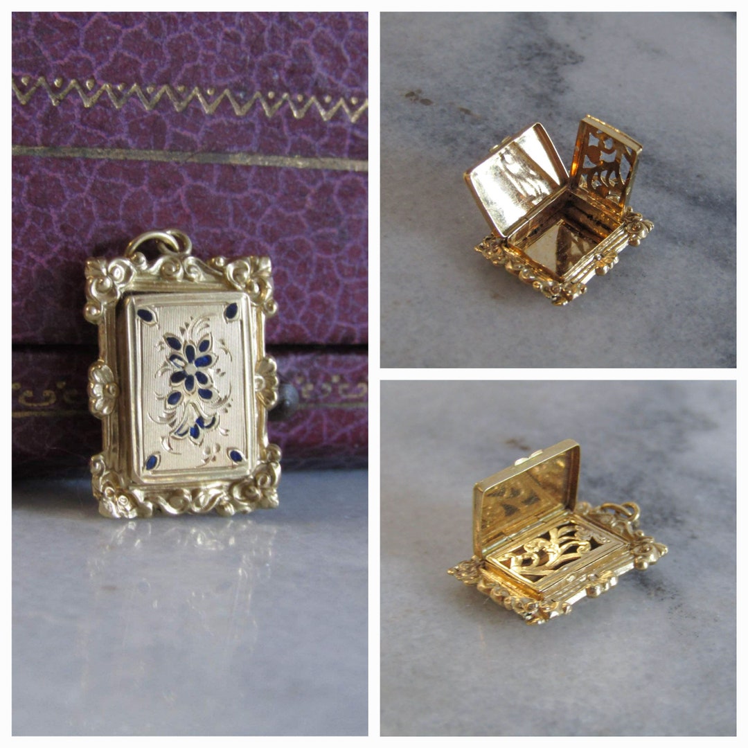 Antique Georgian Vinaigrette Locket, Mini French Charles X Enameled ...