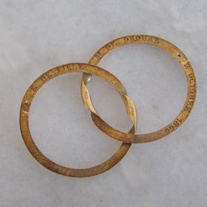 1860 French Gimmel Ring, Gimmal Engagement Band, Antique Joint Ring ...
