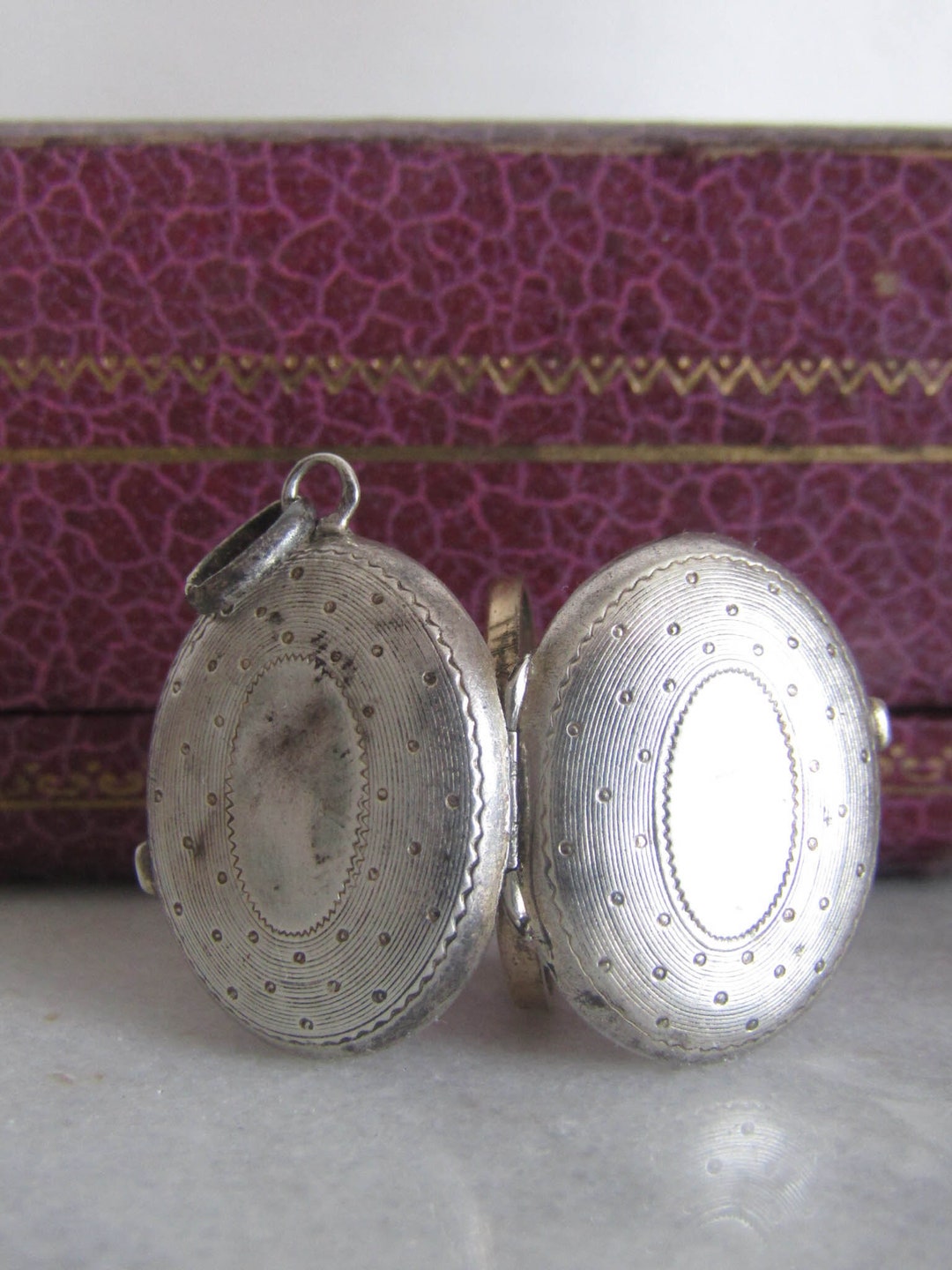 Antique French Silver Victorian Locket With Hinged Glass Partition - Etsy