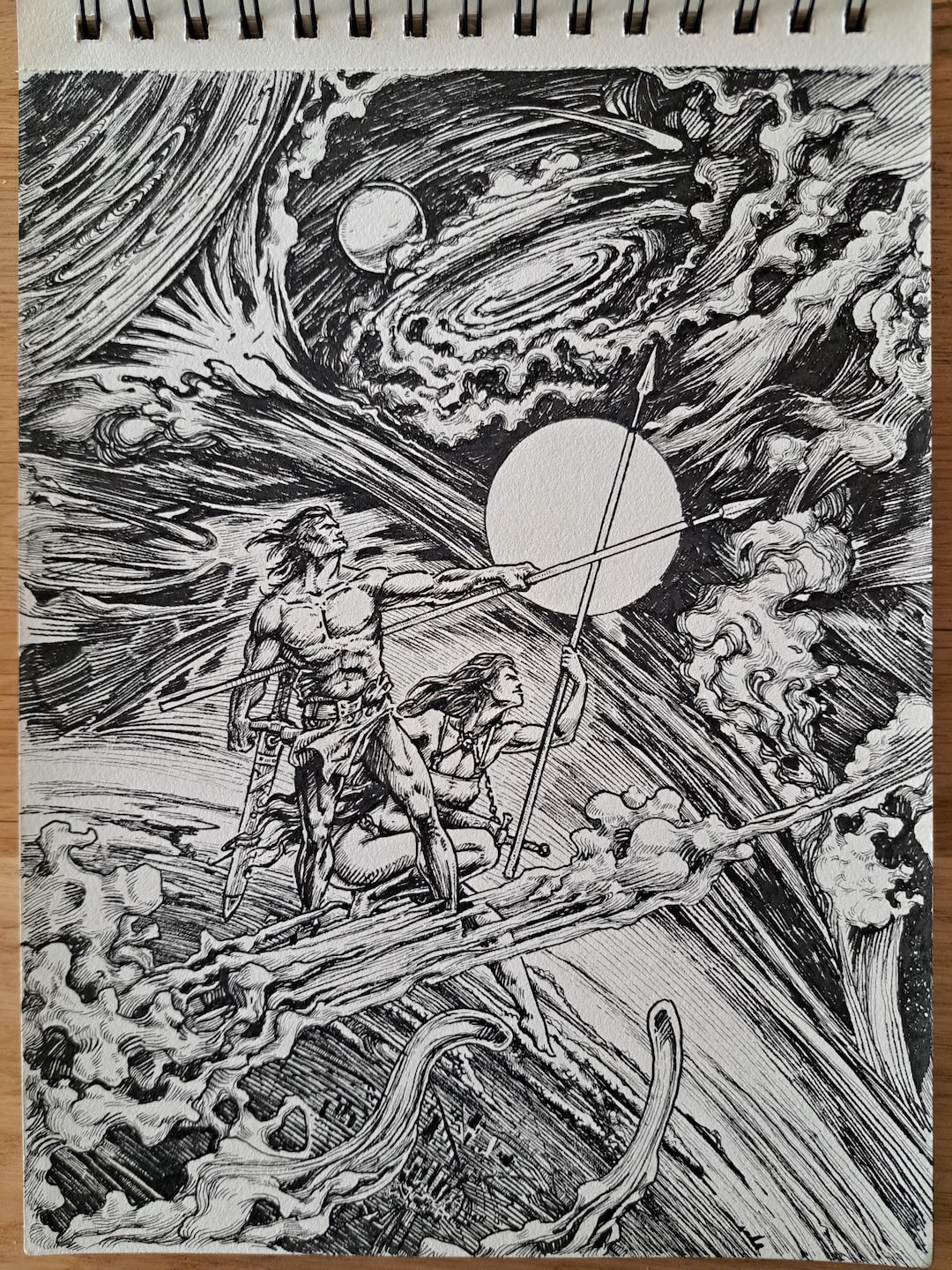Sword and Sorcery I, Fantasy Artwork, Pen / Ink Drawing, Wall Decor ...