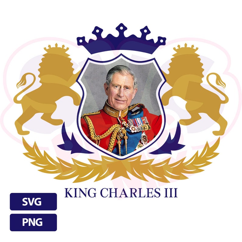 King Charles III Royal Emblem SVG Design/king Charles Iii PNG/ God Save ...