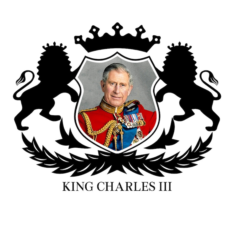 Roi Charles III emblème royal SVG design/King Charles iii PNG/ God Save ...