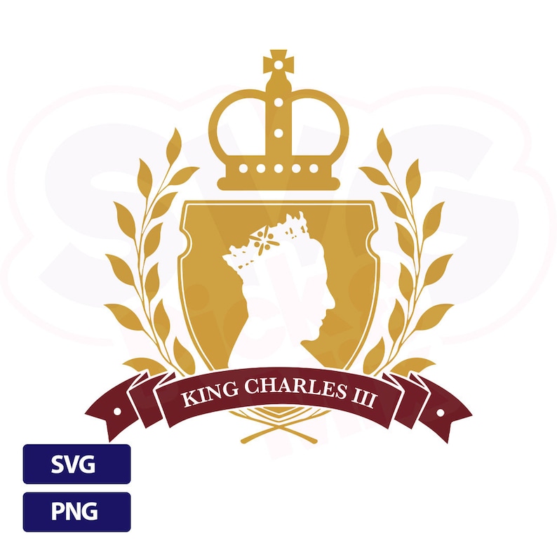 King Charles III Emblem Logo Design SVG, PNG/ United Kingdom King ...