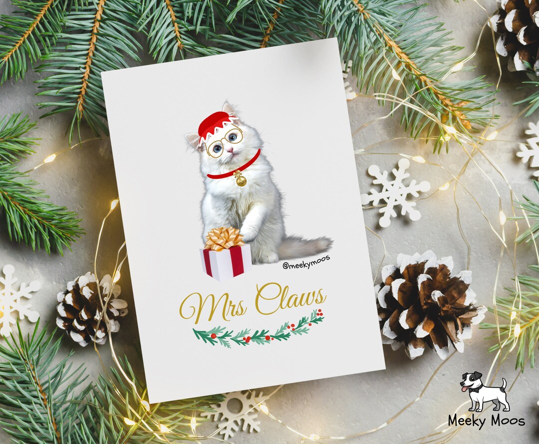 Printable Mrs Claws Christmas Card Digital Download Greeting - Etsy
