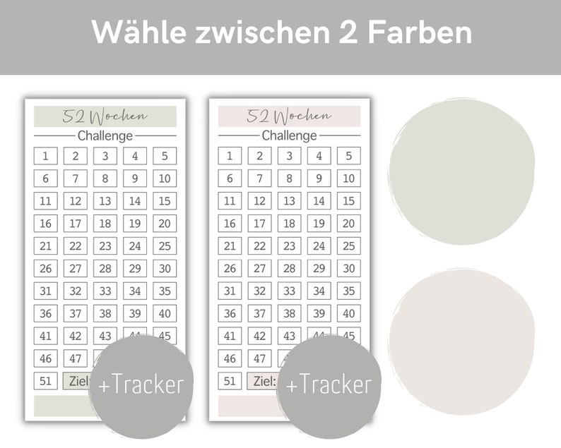 52 Week Savings Challenges | 2 Colors With 2 Versions + Matching ...