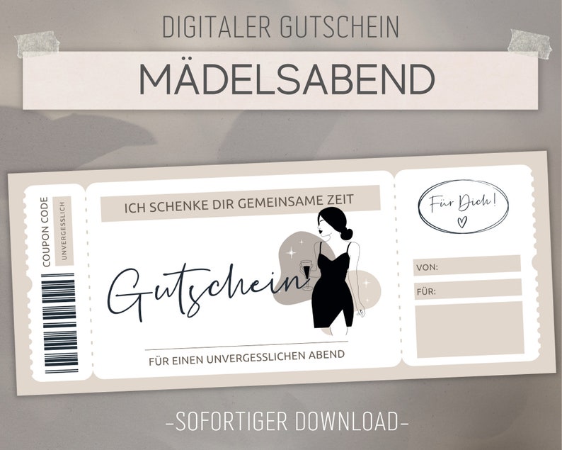 Girls' Night Voucher | Editable Template | Printable Voucher Template ...