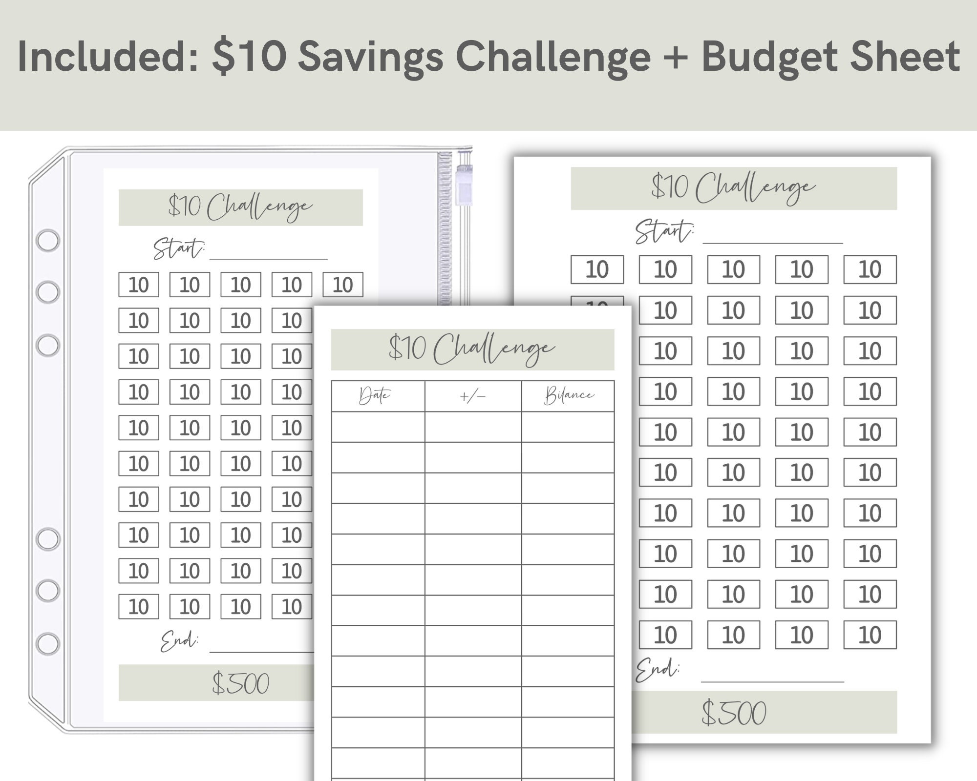 1 2 5 10 20 50 100 Dollar Savings Challenge - Etsy