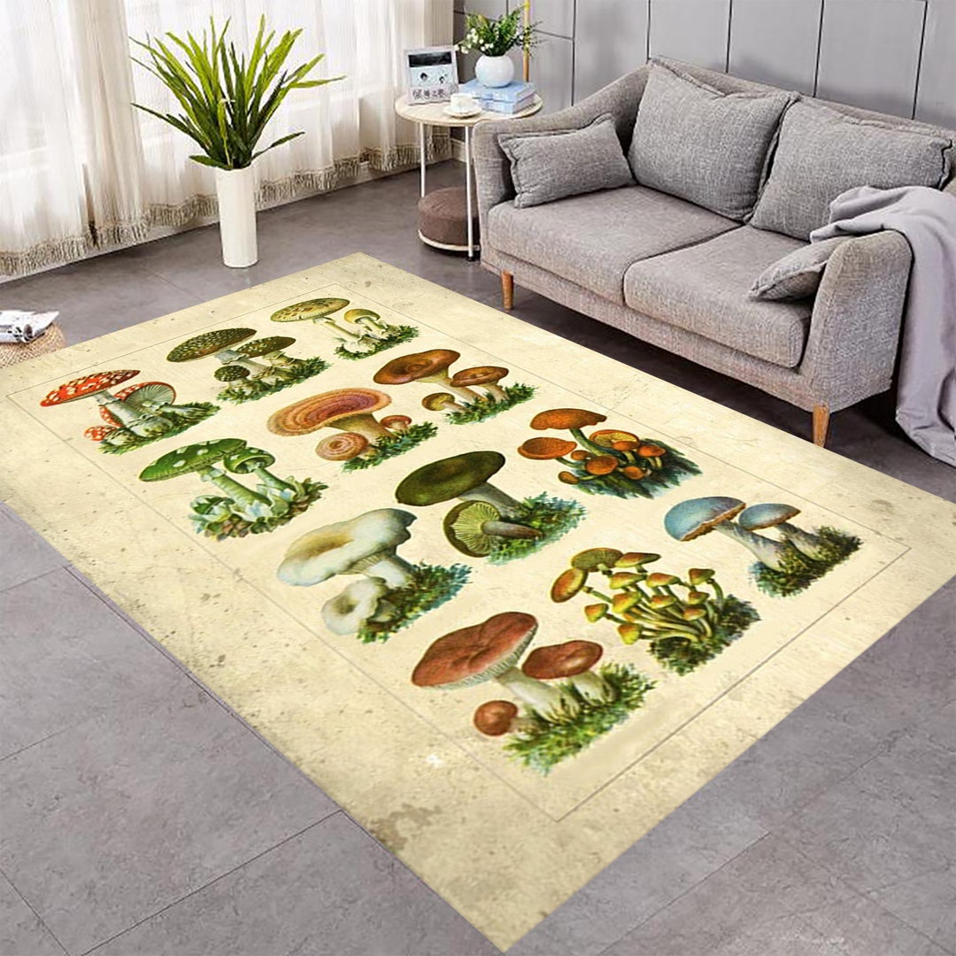Cute Mushroom Rugs,mushroom Rug,minimalist Rug,decor Rug,mushroom Art ...