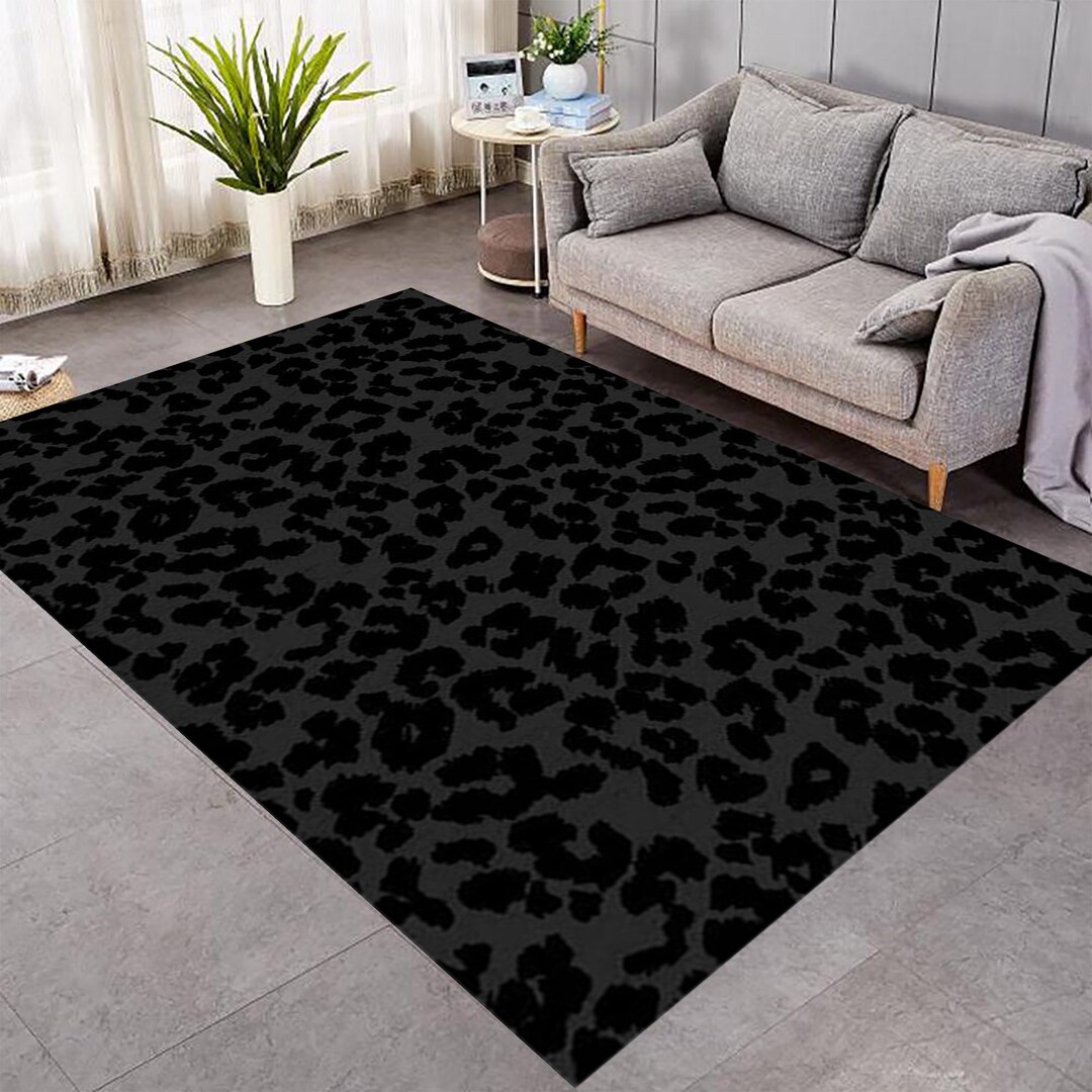 Cheetah Pattern,animal Print Rug,black Rug,leopard Decor,aesthetic Rug ...