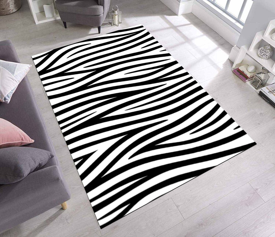 Zebra Rugzebra Skin Ruganimal Printblack White Rugmodern - Etsy